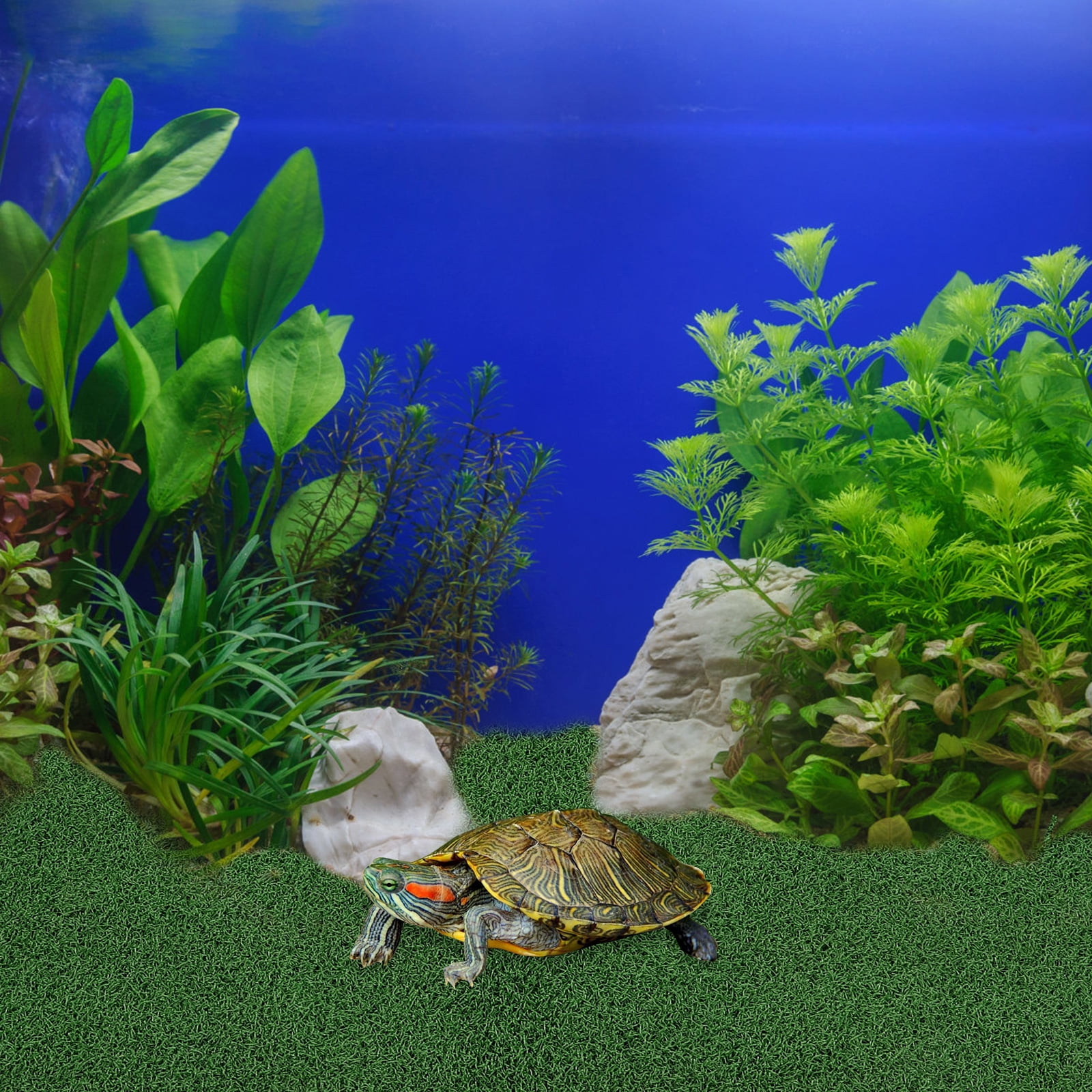 Clispeed Turtle Basking Platform Turf Simulated Turtle Turf Fish Tank ...