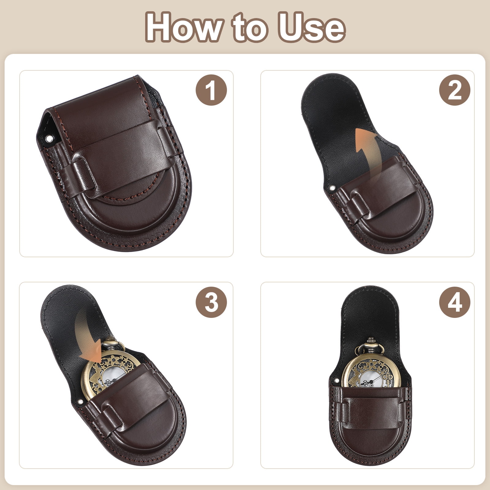 Clispeed Vintage Pocket Watch Cover Creative Pocket Watch Sleeve ...