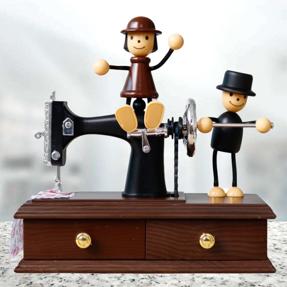 Clispeed Vintage Sewing Box Musical Box for Women Playing Music ...