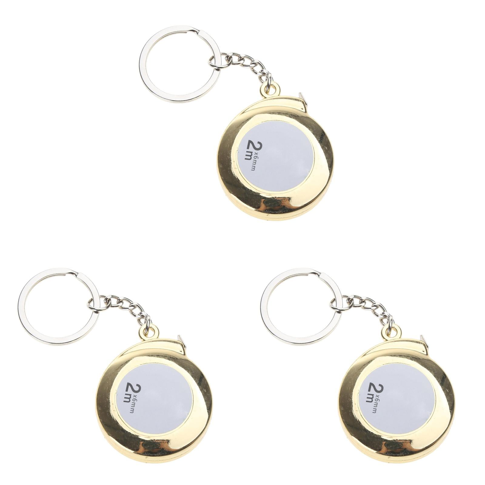 Clisyzdn 2M Tape Measure Keychains 3Pcs Functional Mini Retractable ...