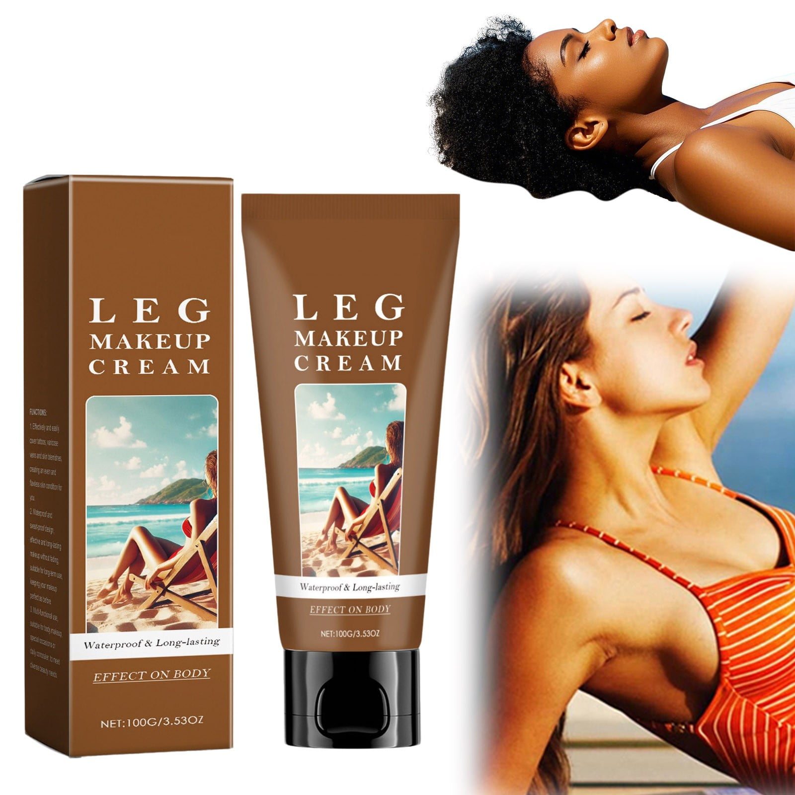 Clisyzdn Body Makeup Waterproof No Transfer - Cocoa 100g, Varicose Veins Concealer for Legs ...