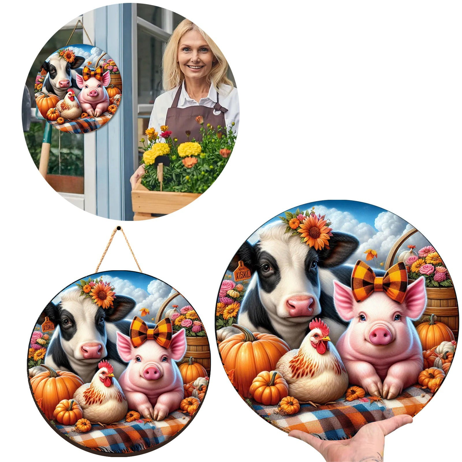 Clisyzdn Wooden Sign Decoration For Front Door/Outdoor Porch/Indoor ...