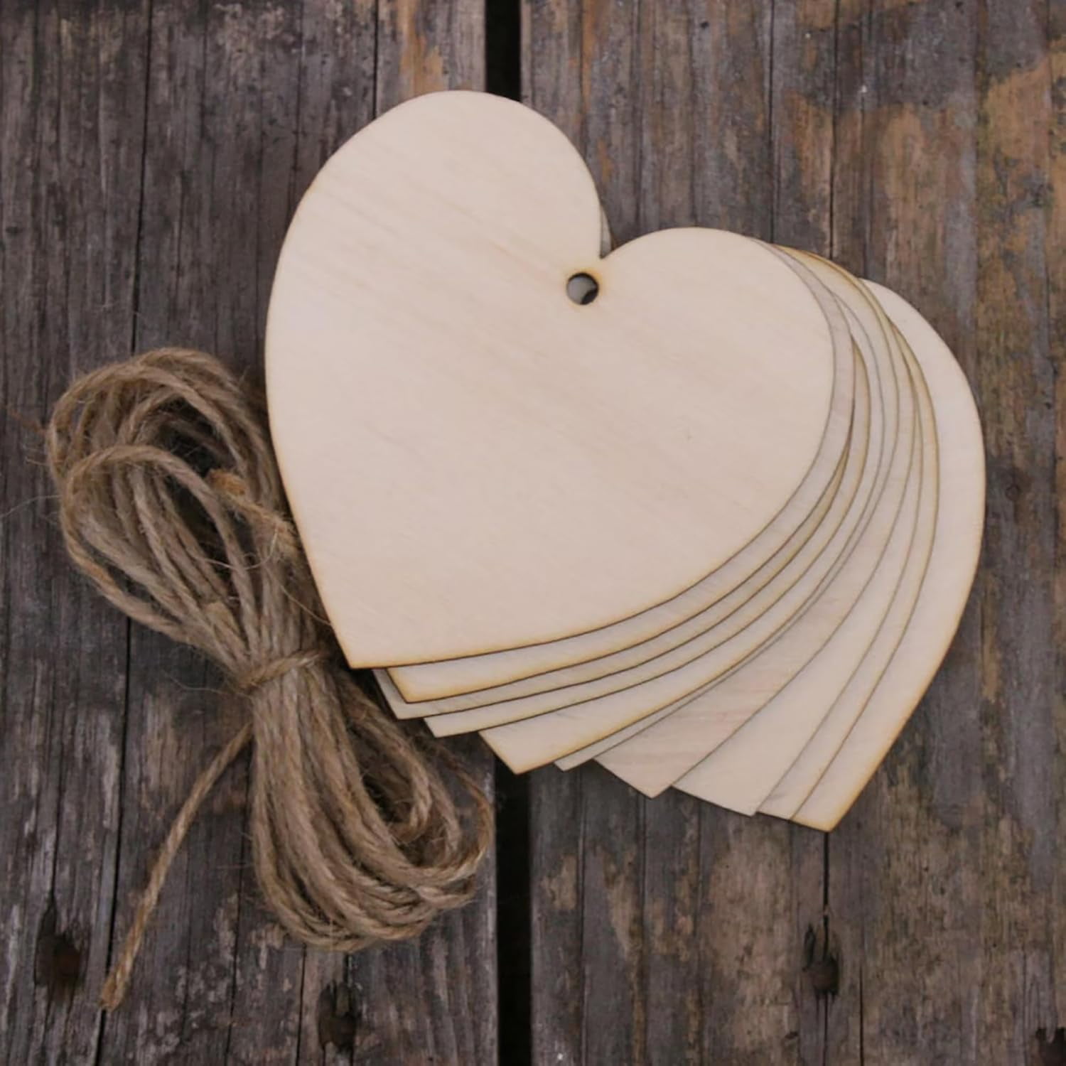Cliths Pack of 10 Wooden Curvaceous Heart Craft Shape 3x3 Inch 25mm ...