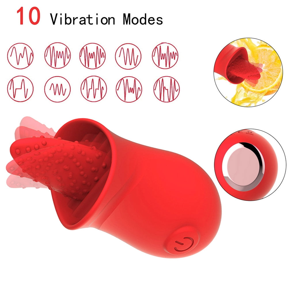 Clitoral Licking Vibrator for Women with 10 Modes, Clit Tongue Stimulator Vaginal Breast G Spot ...