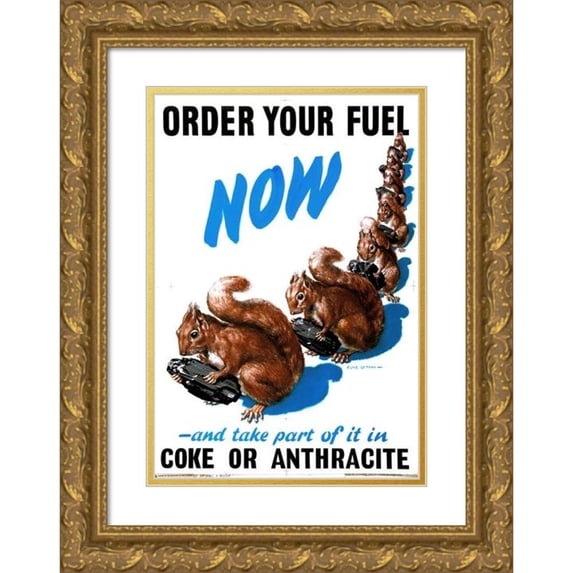 Clive Uptton 13x18 Gold Ornate Wood Frame and Double Matted Museum Art ...