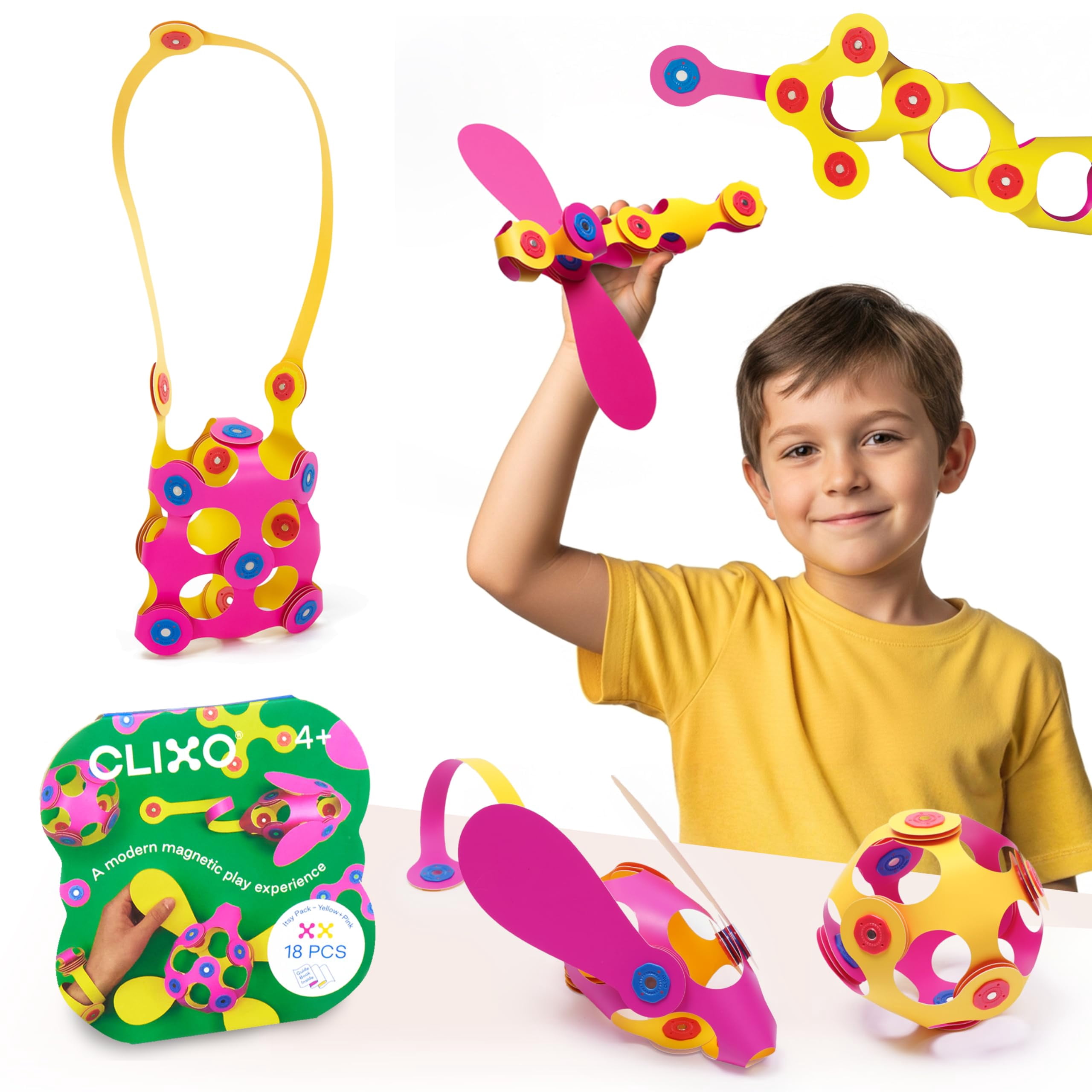 Clixo Itsy Magnetic Toy for Kids - Flexible, Durable, Imagination ...