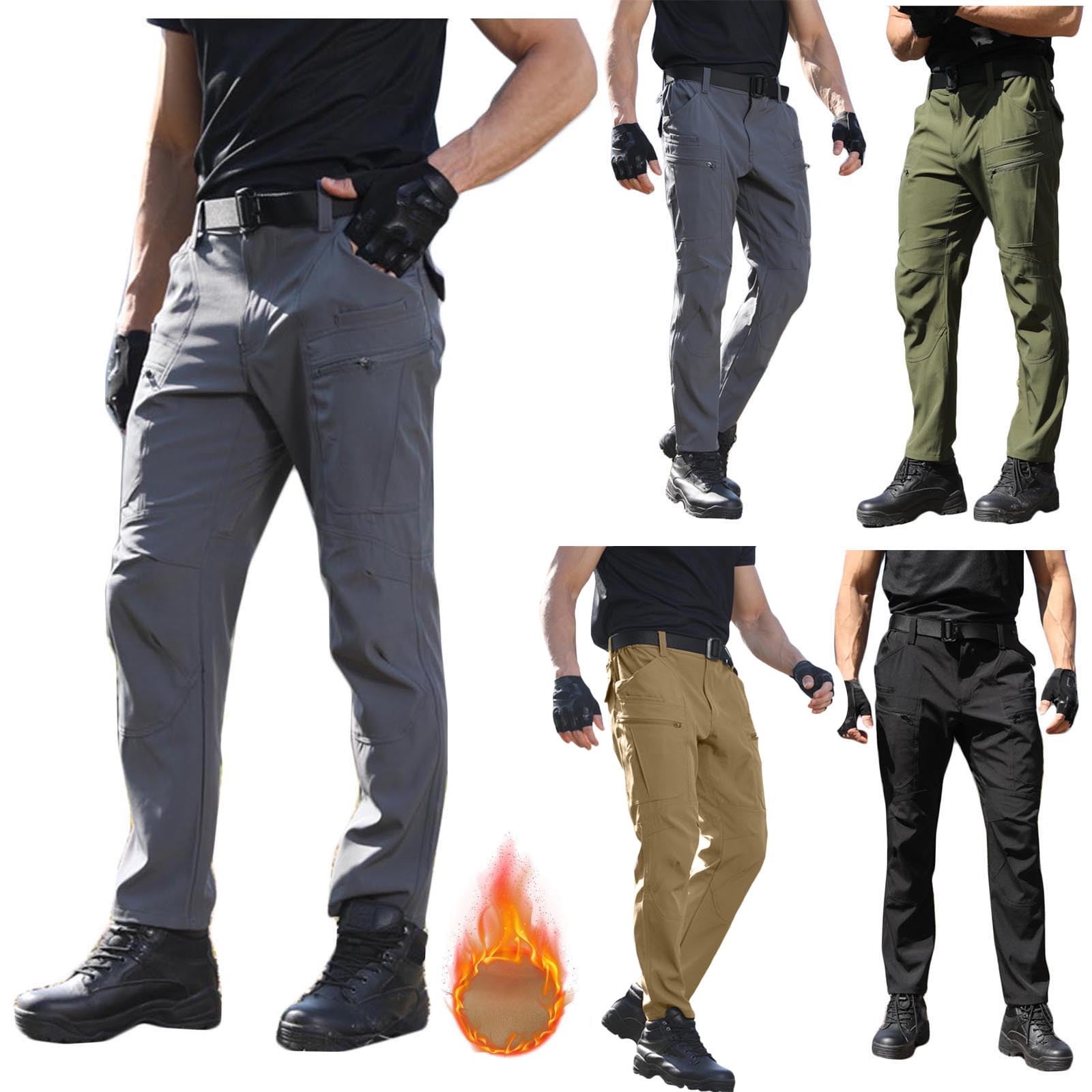 Cllios Men's Cargo Pants Relaxed Fit Outdoor Hiking Trousers Work Pants ...