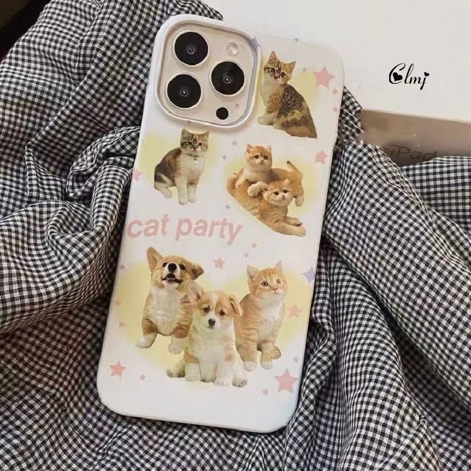 Clmj Y2K vintage cute cat dog cartoon animal phone case for iPhone 13 ...