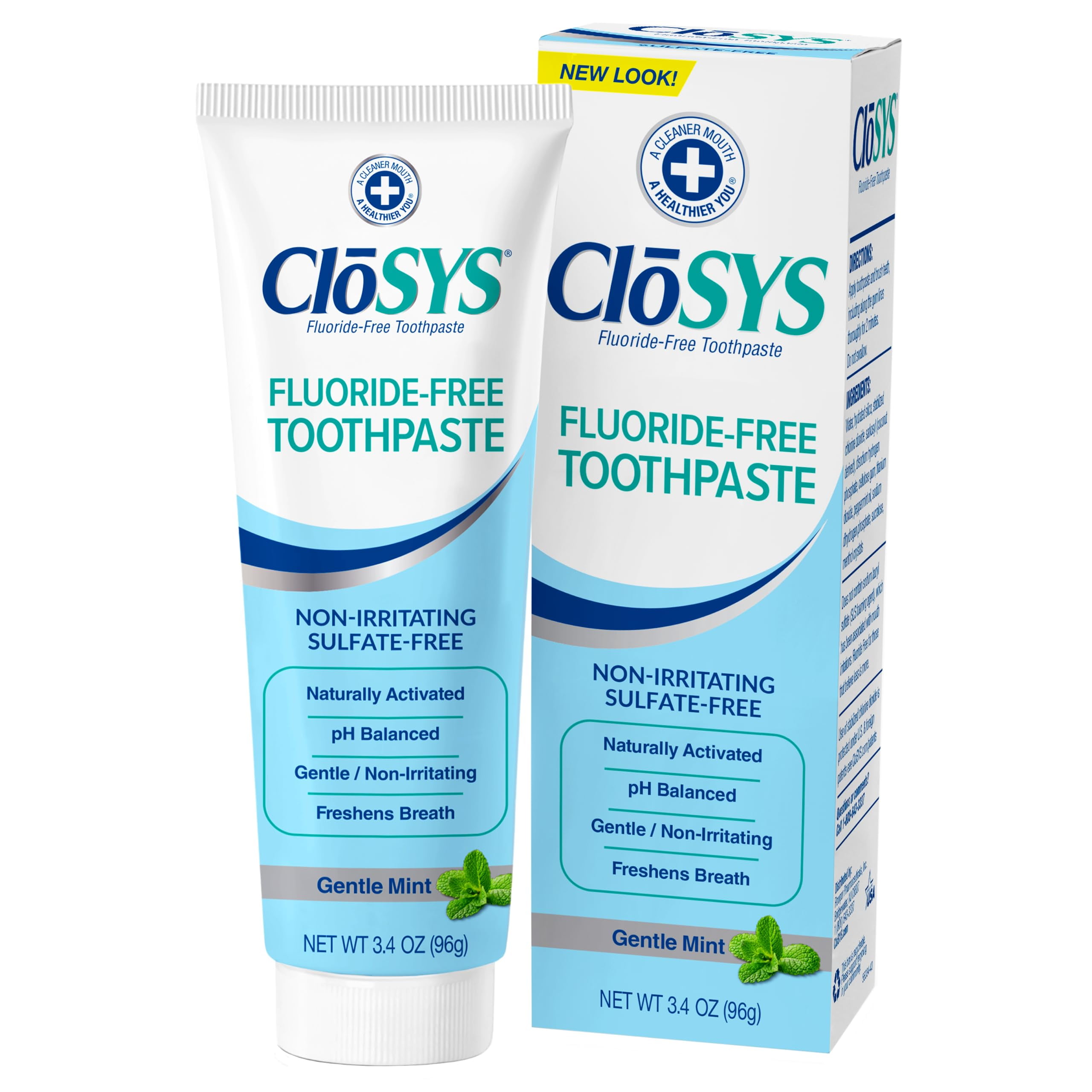 CloSYS Fluoride Free Toothpaste, STF9 3.4 Ounce, Travel Size, Gentle ...