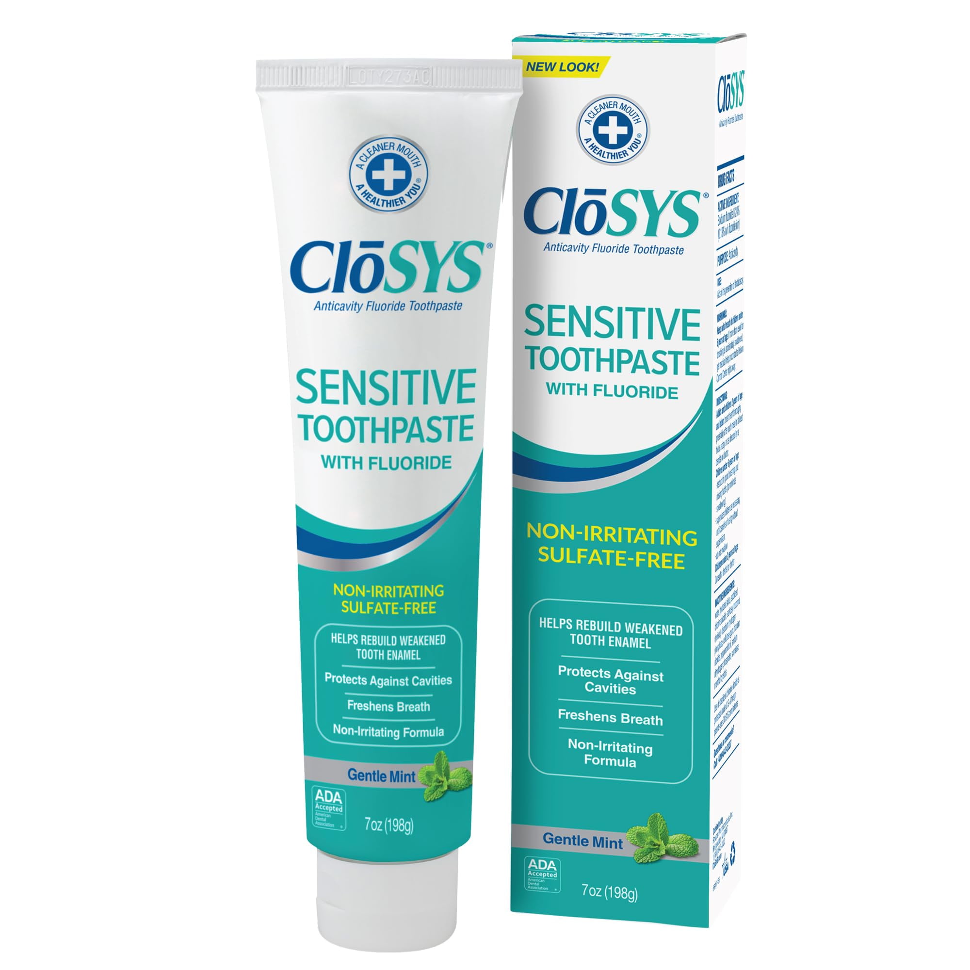CloSYS Fluoride Toothpaste 7 Ounce Gentle Mint Whitening Enamel ...