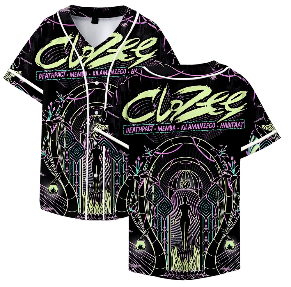 CloZee Jersey Merch Harajuku Thin button Baseball Uniform Men/Women Baseball Jersey For EDM ...