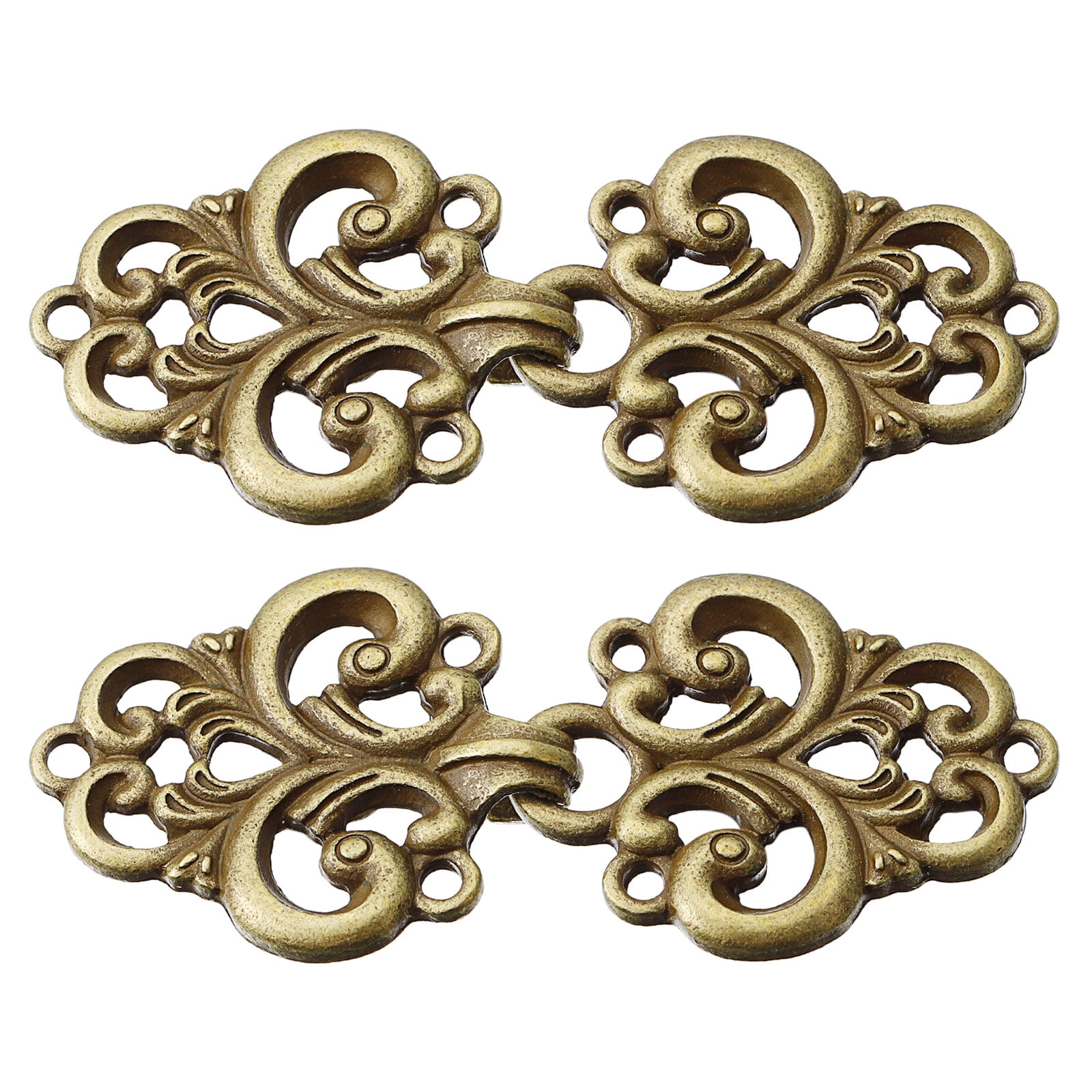 Cloak Clasp, 2 Pairs Vintage Flower Cape Clasps Sew on Hooks and Eyes ...