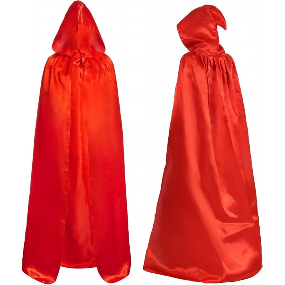 Cloak with Hood Halloween Costume Velvet Cape Witch Vampire Outfits ...
