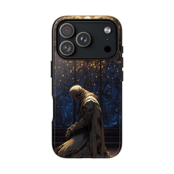 Cloaked Bone Helm Stained Glass Cathedral Gothic Scene Phone Case with ...