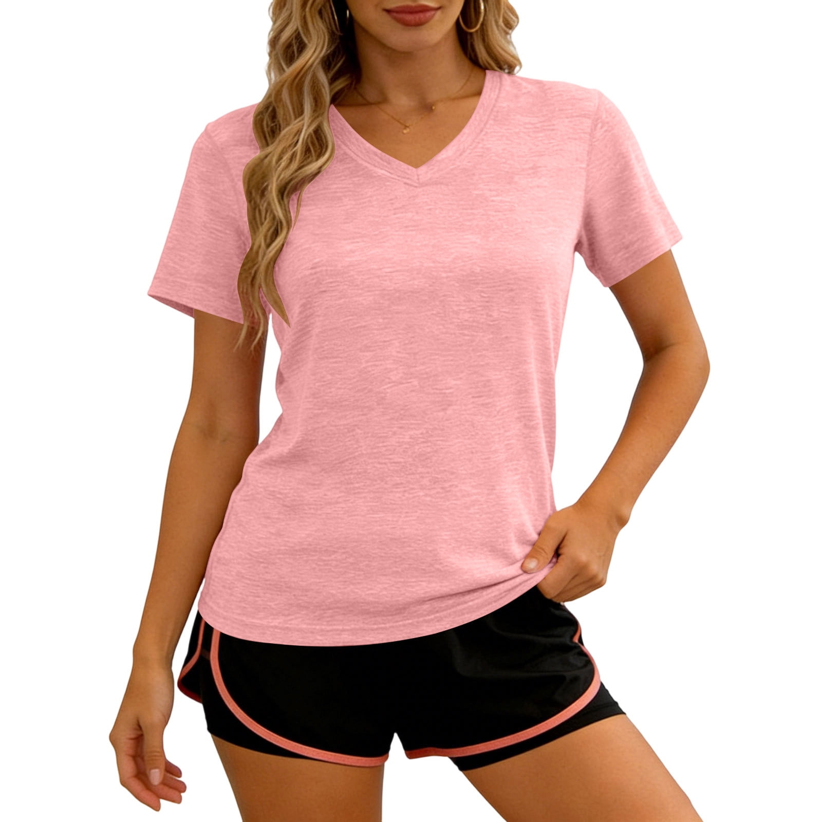 Cloaraye T Shirts for Women Quickly Drying Breathable V Neck Short ...