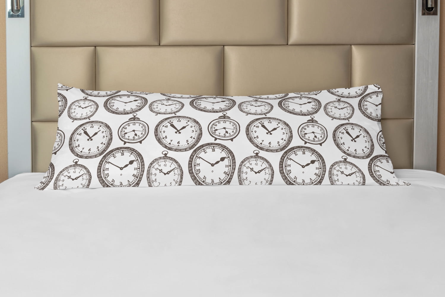 Clock Body Pillow Case Cover with Zipper, Vintage Pocket Watch Numbers ...