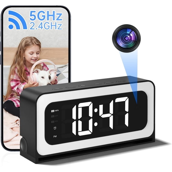 Clock Camera,5G&2.4G WiFi Camera Indoor, Cameras for ,3 in 1 Cam with ...