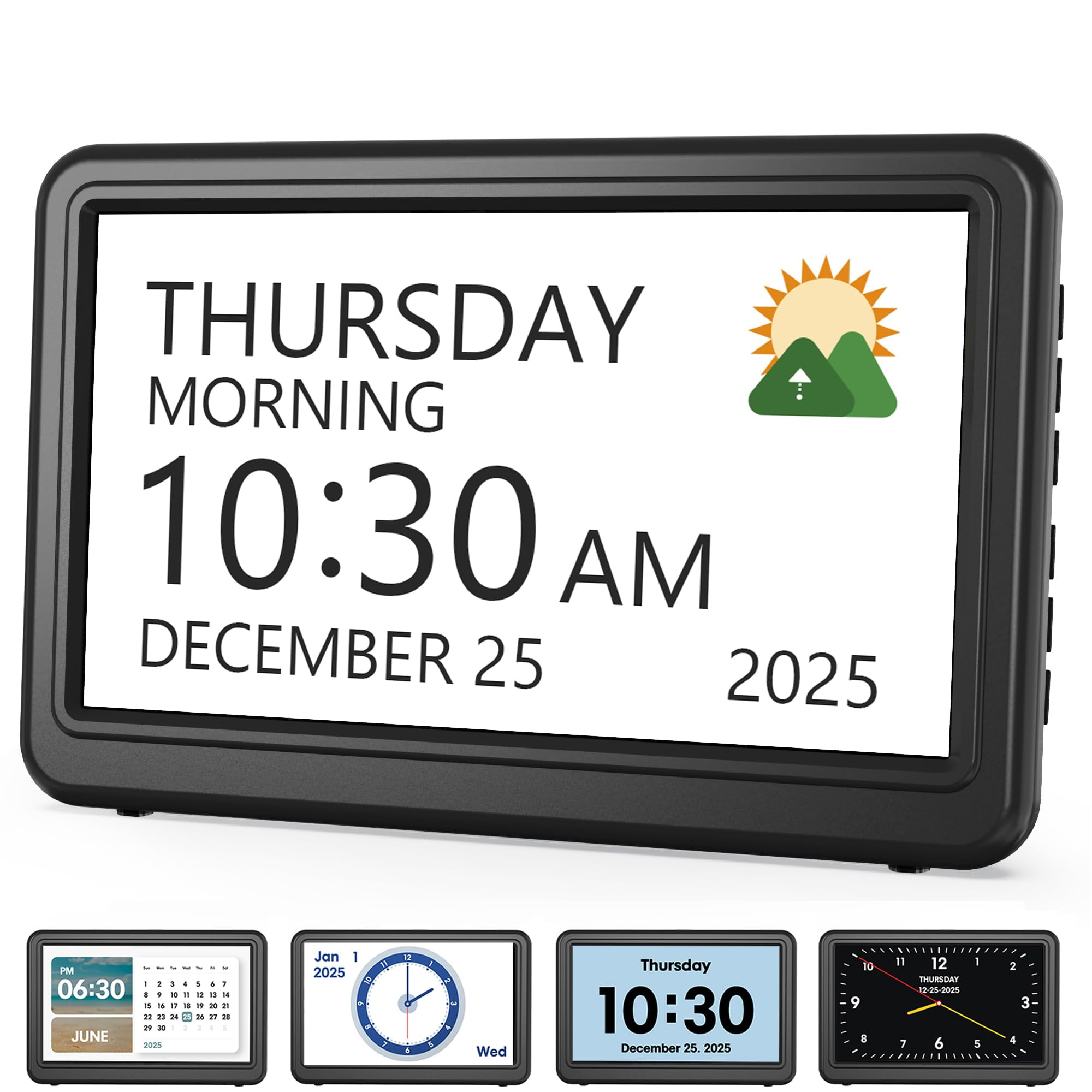 Clock with Day and Date for Elderly, 7" Large Display Digital Calendar ...