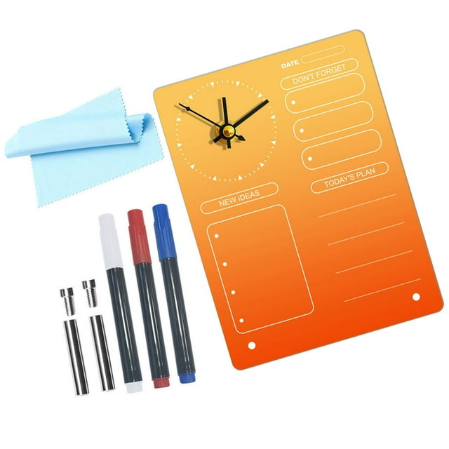 Clock Desk Whiteboard Planning Message with Functional Desktop Office ...