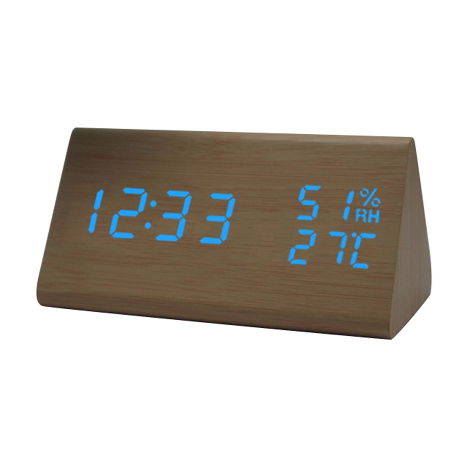 Clock Digital Alarm Clock For Bedroom - Wooden Desk Clock With Date ...