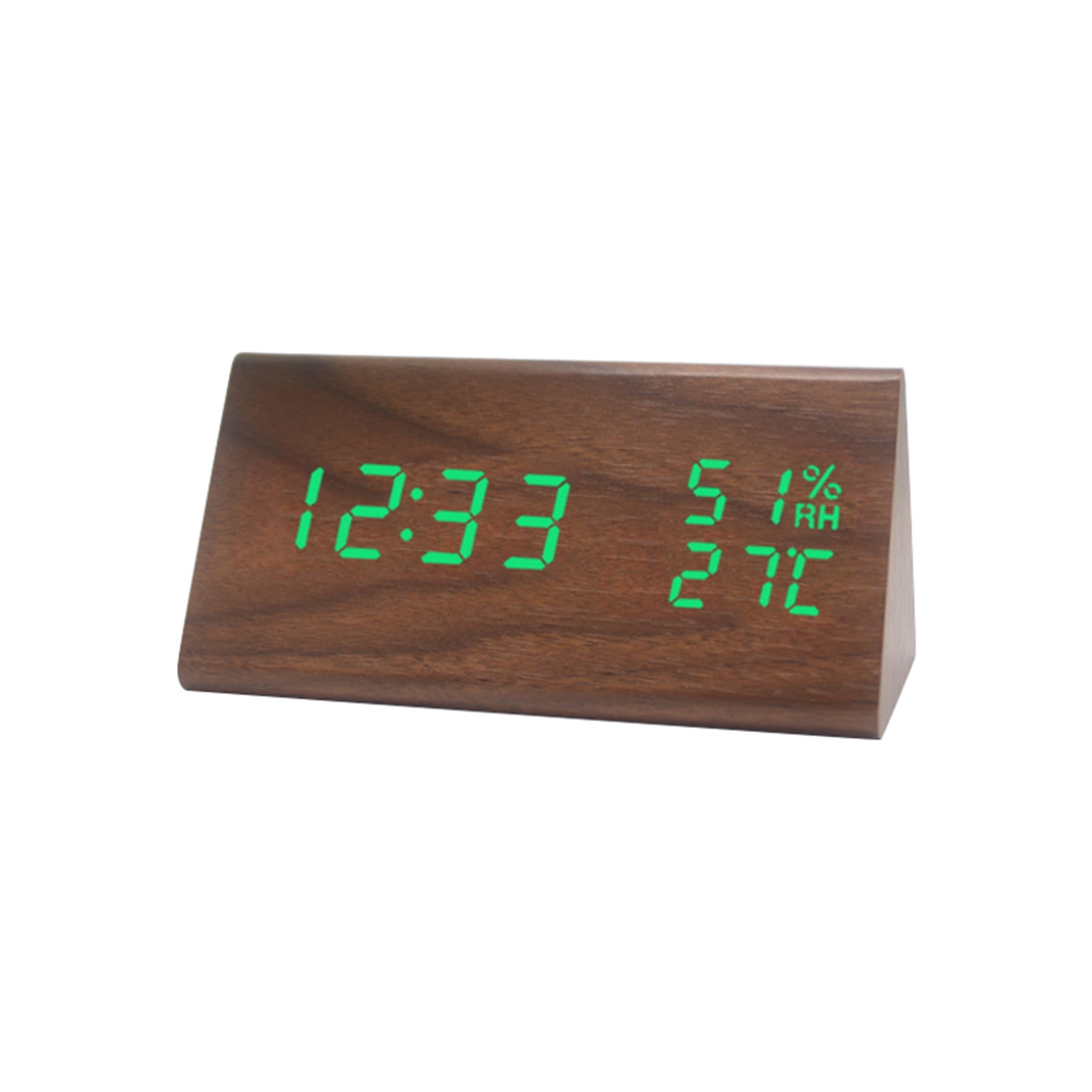 Clock Digital Alarm Clock For Bedroom - Wooden Desk Clock With Date ...