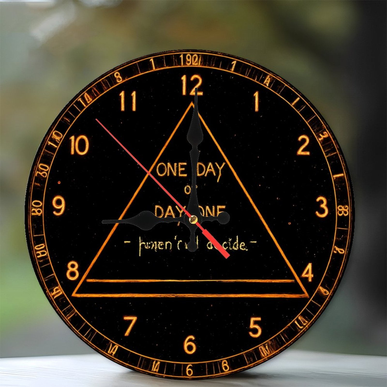 Clock Face Art Print One Day Or Day One Design Poster 10-Inch Silent ...