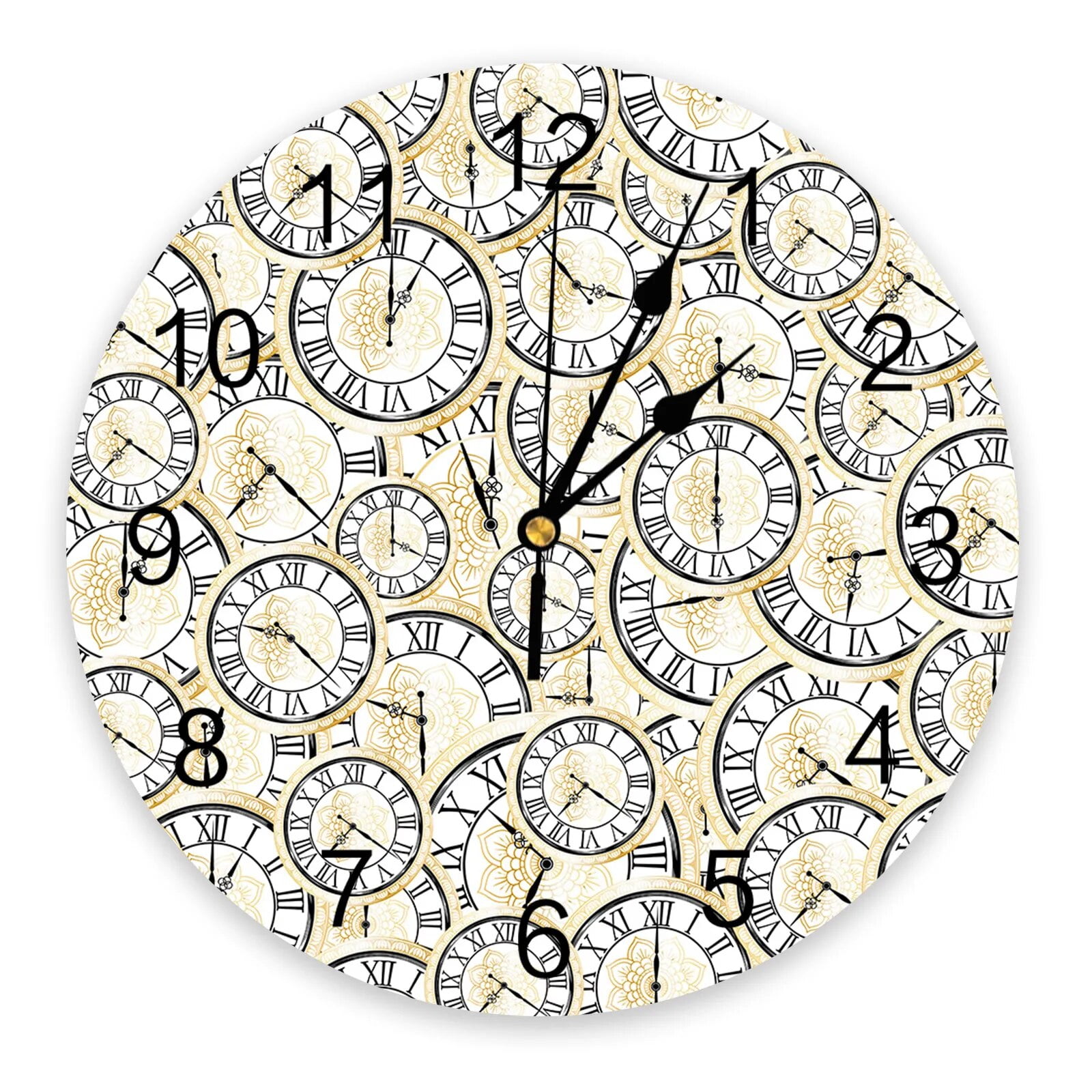 Clock Flower Wall Clock Large Modern Kitchen Dinning Round Wall Clocks ...