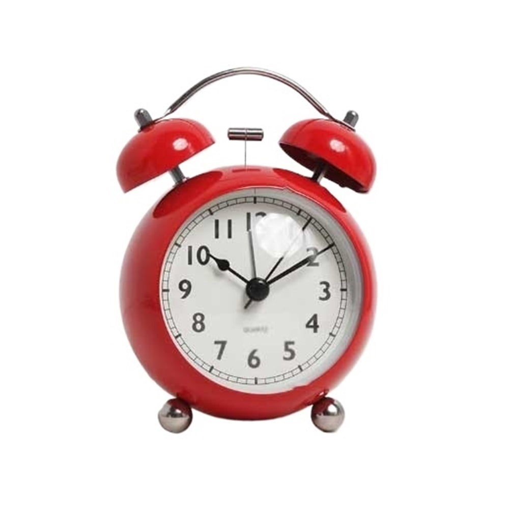Clock For Bedroom Battery Operated Round Red for Bedroom Living Room ...