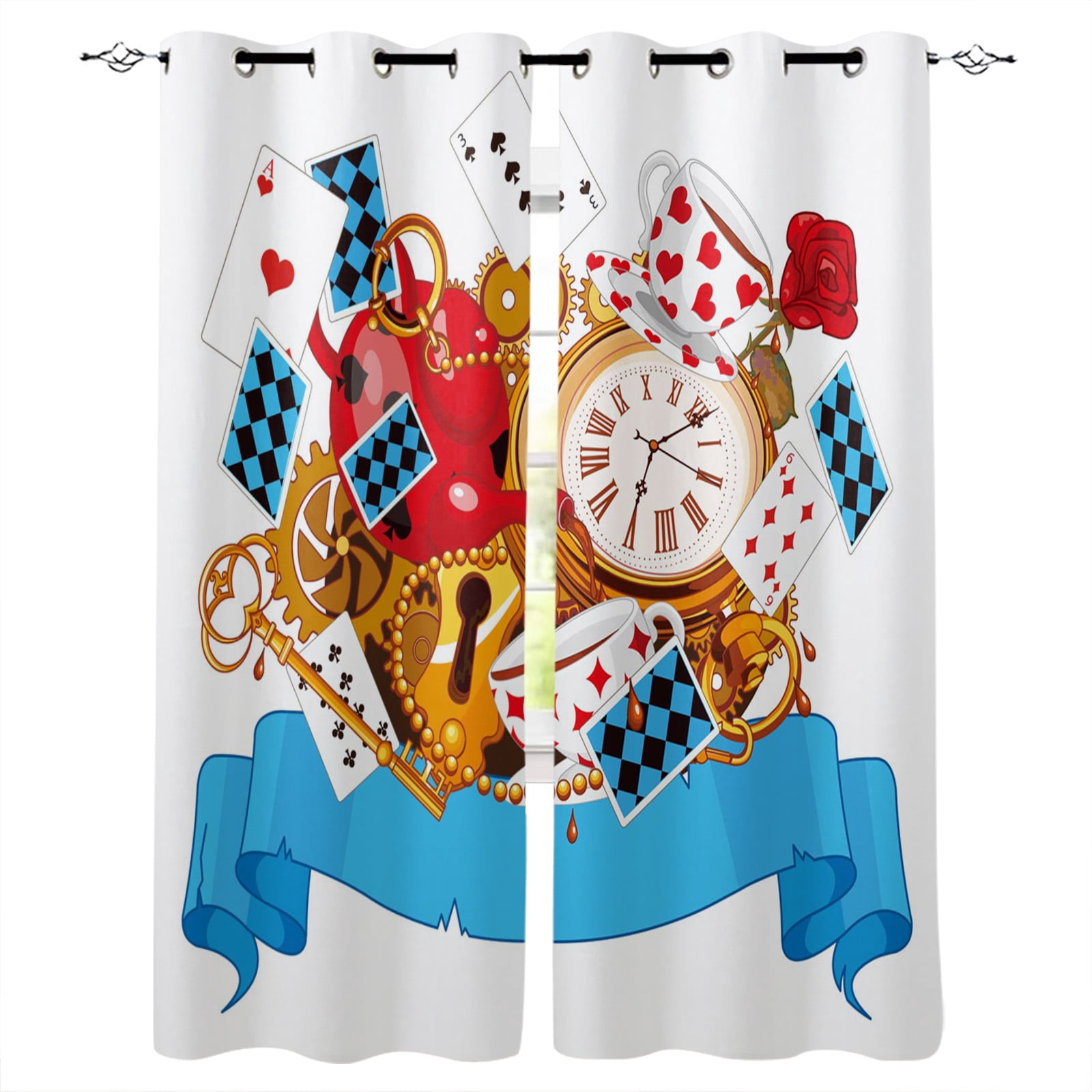 Clock Gear Steampunk Metal Window Curtains Living Room Curtain Home r ...