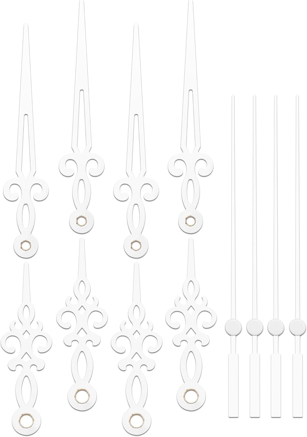 Clock Hands Hardware (White, Classic, 8 Set) for Clocks with Face ...