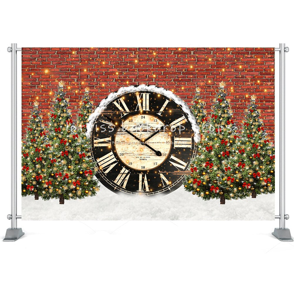 Clock Happy New Year Backgrounds Christmas Trees Paris Street Party ...