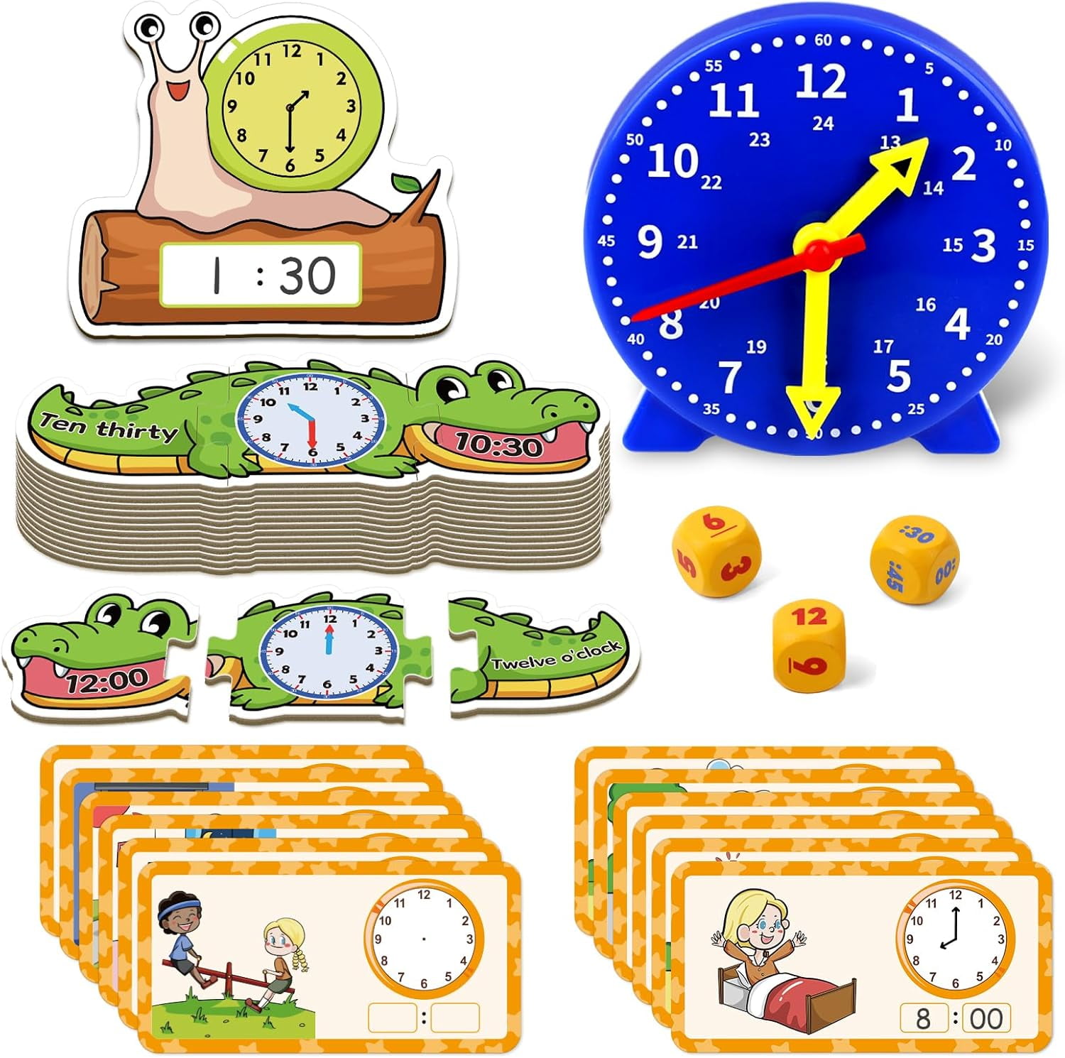 Clock for Kids, Learning Clock Analog Clock Telling Time Teaching ...