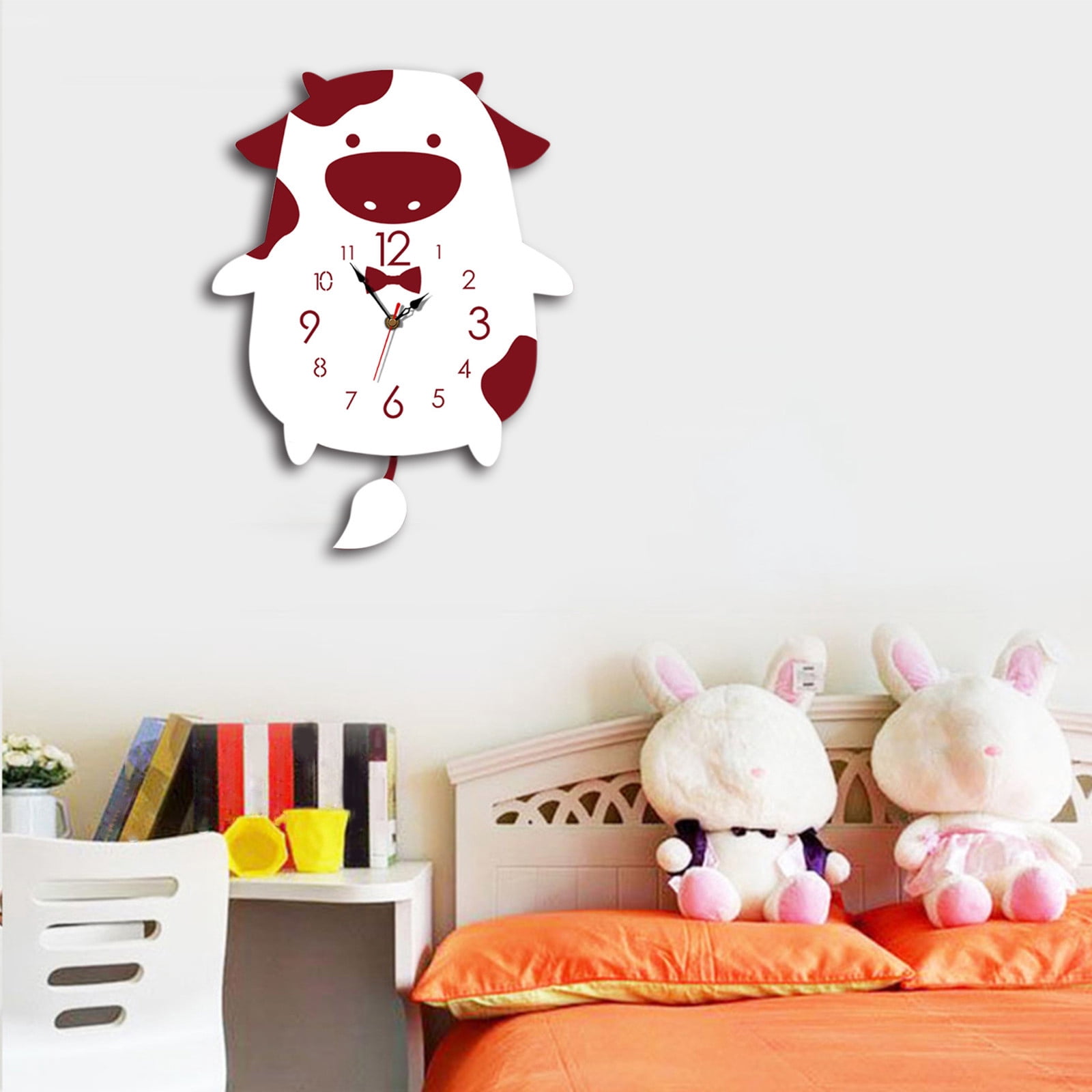 Clock Kit Digital Clock Wall Led Clock Wall Mount Cute Cartoon Cow ...