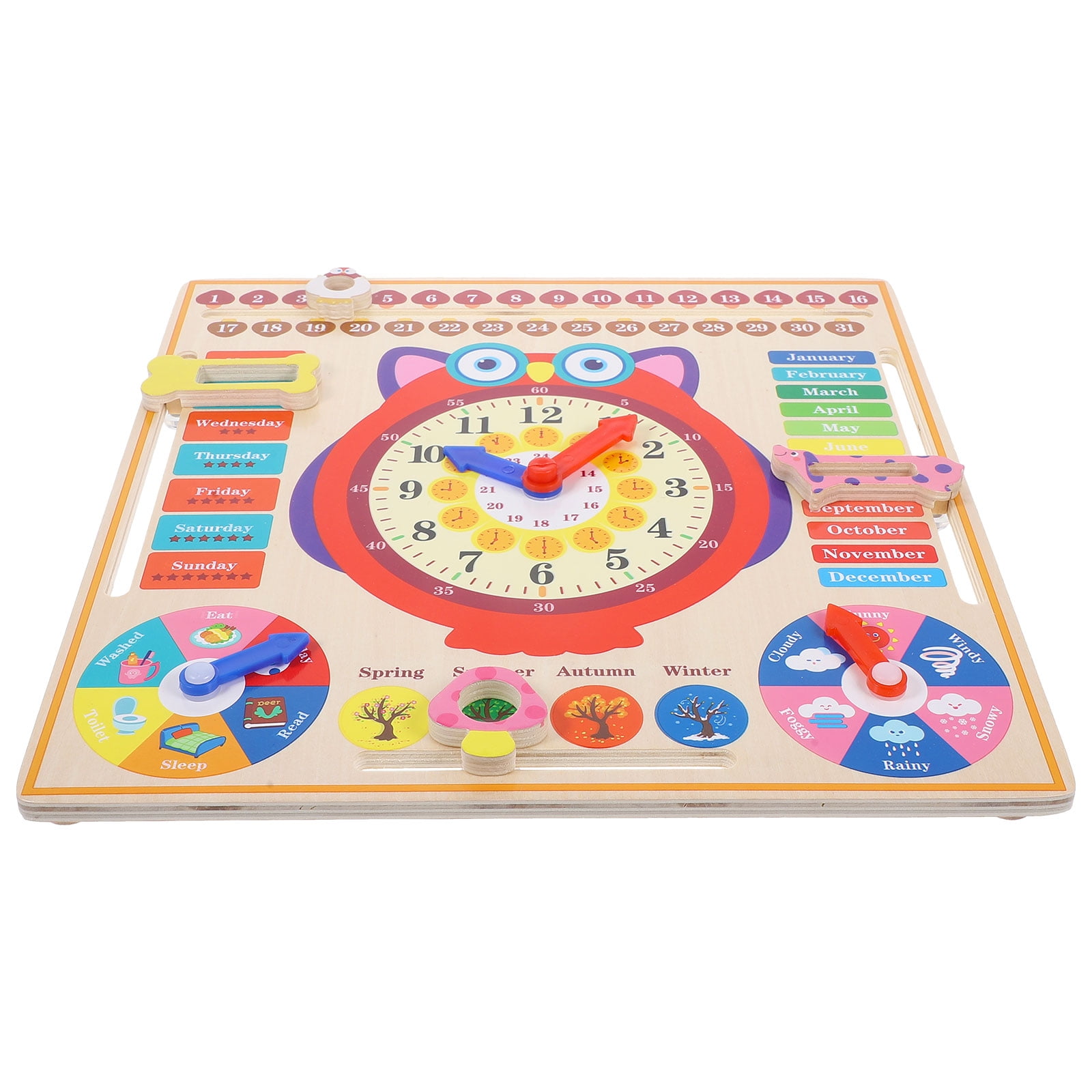 Clock Learning Toy Kids Weather Season Cognitive Toy Kids Clock Toy ...