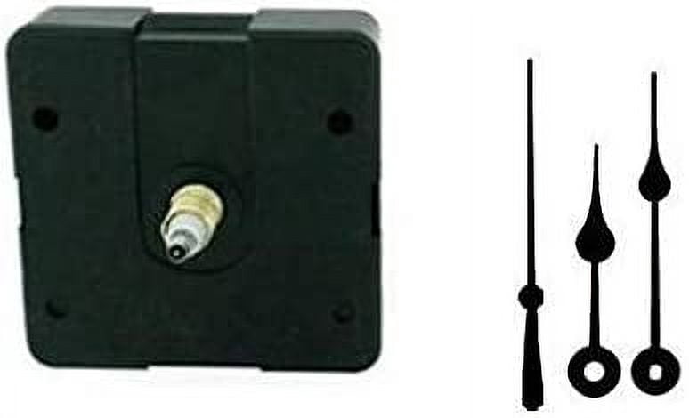 Clock Mechanism Movement Kit with 3" Black Hands for Dials up to 1/4 ...