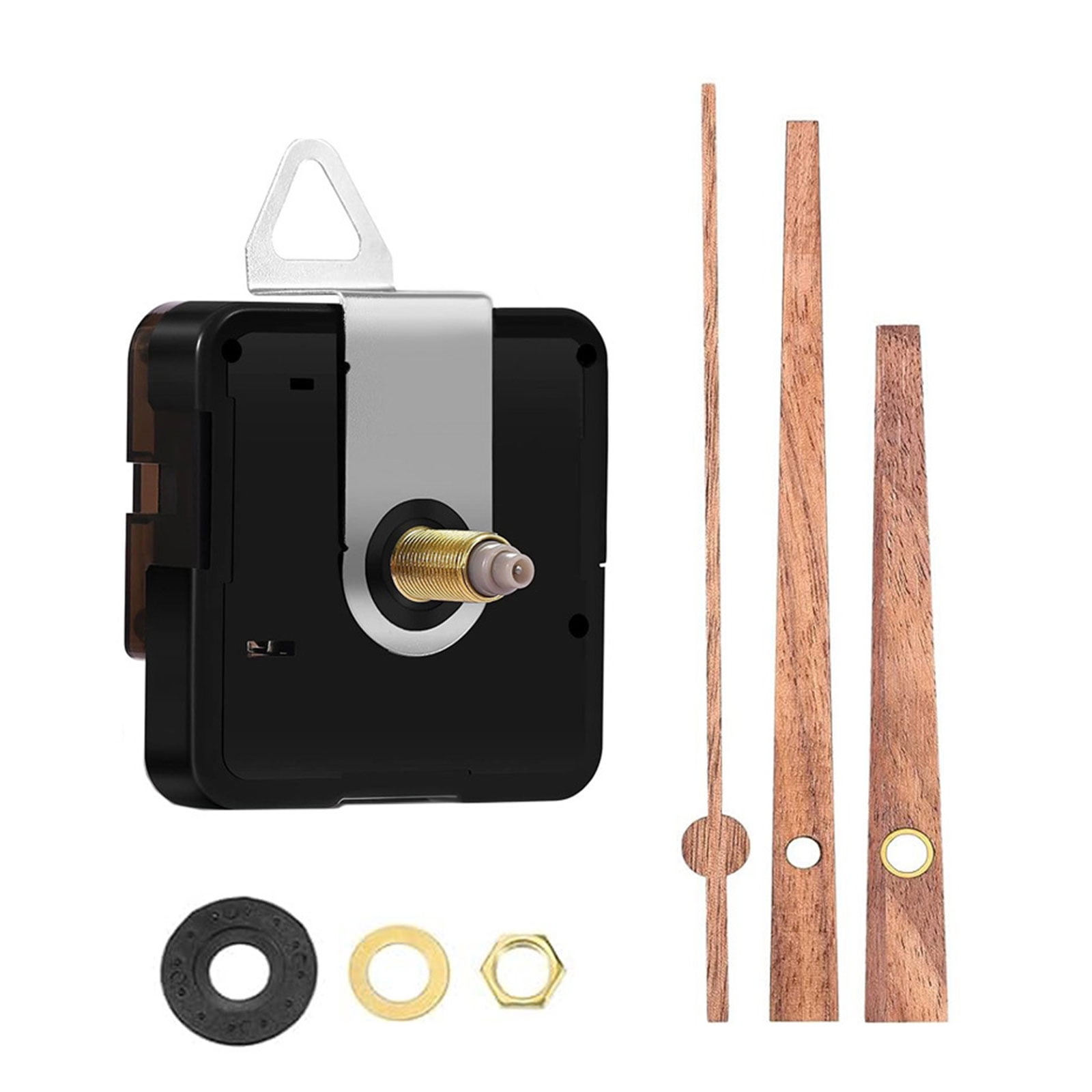 Clock Mechanism Replacement Set with Wood Clock Hands Quiet Battery ...