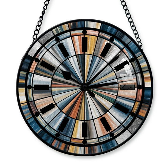 Clock to Midnight Stained Glass Suncatcher Window Hanging – Christmas 2025 Personalized Tree ...
