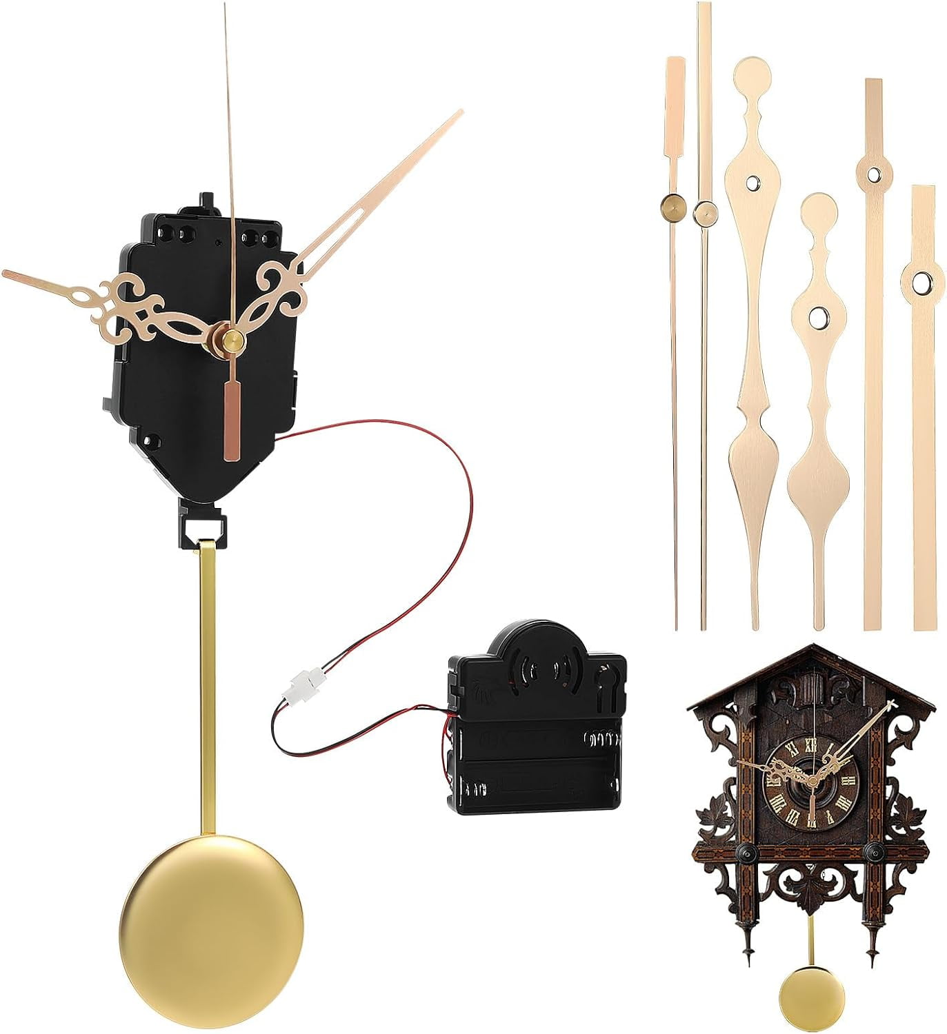 Clock Movement Kit,Quartz Pendulum Clock Movement Mechanism DIY Repair ...