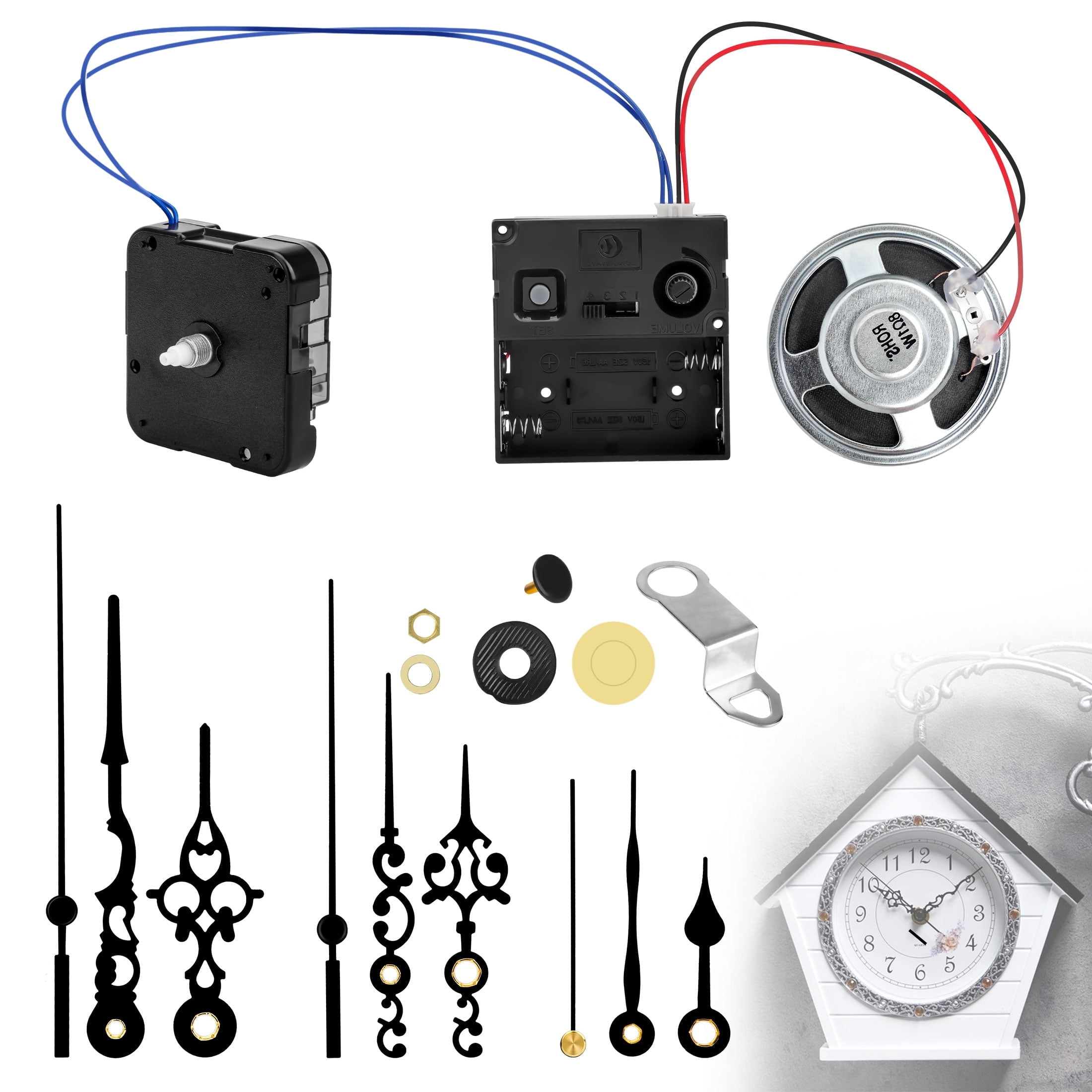 Clock Movement Mechanism Hands Set, TSV Quartz Clock Motor Kit ...