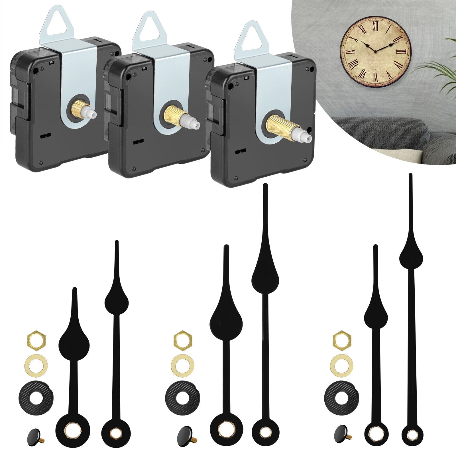 Clock Movement Mechanism Quartz Wall DIY Hands Repair Replacement Tool ...