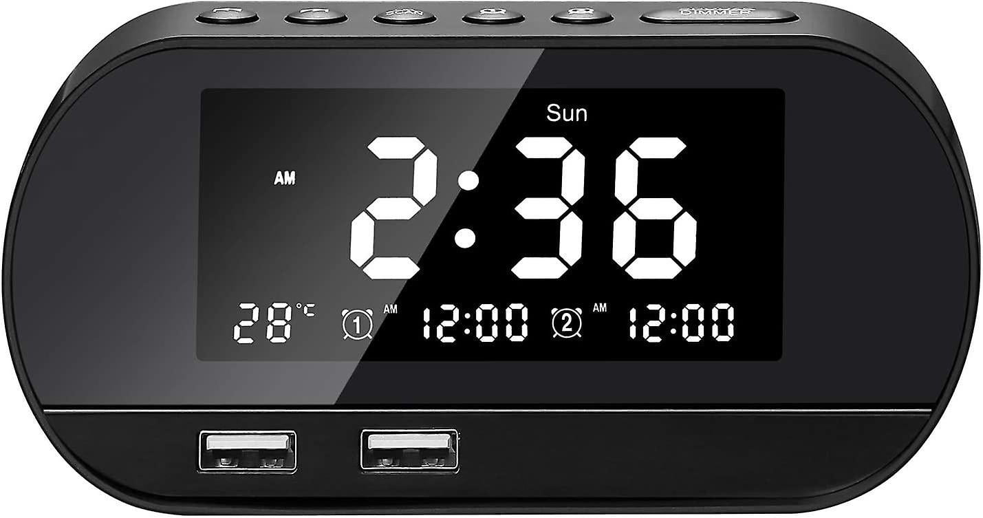 Clock Radio with FM Radio, Digital Alarm Clock, Dual Alarms, Indoor ...