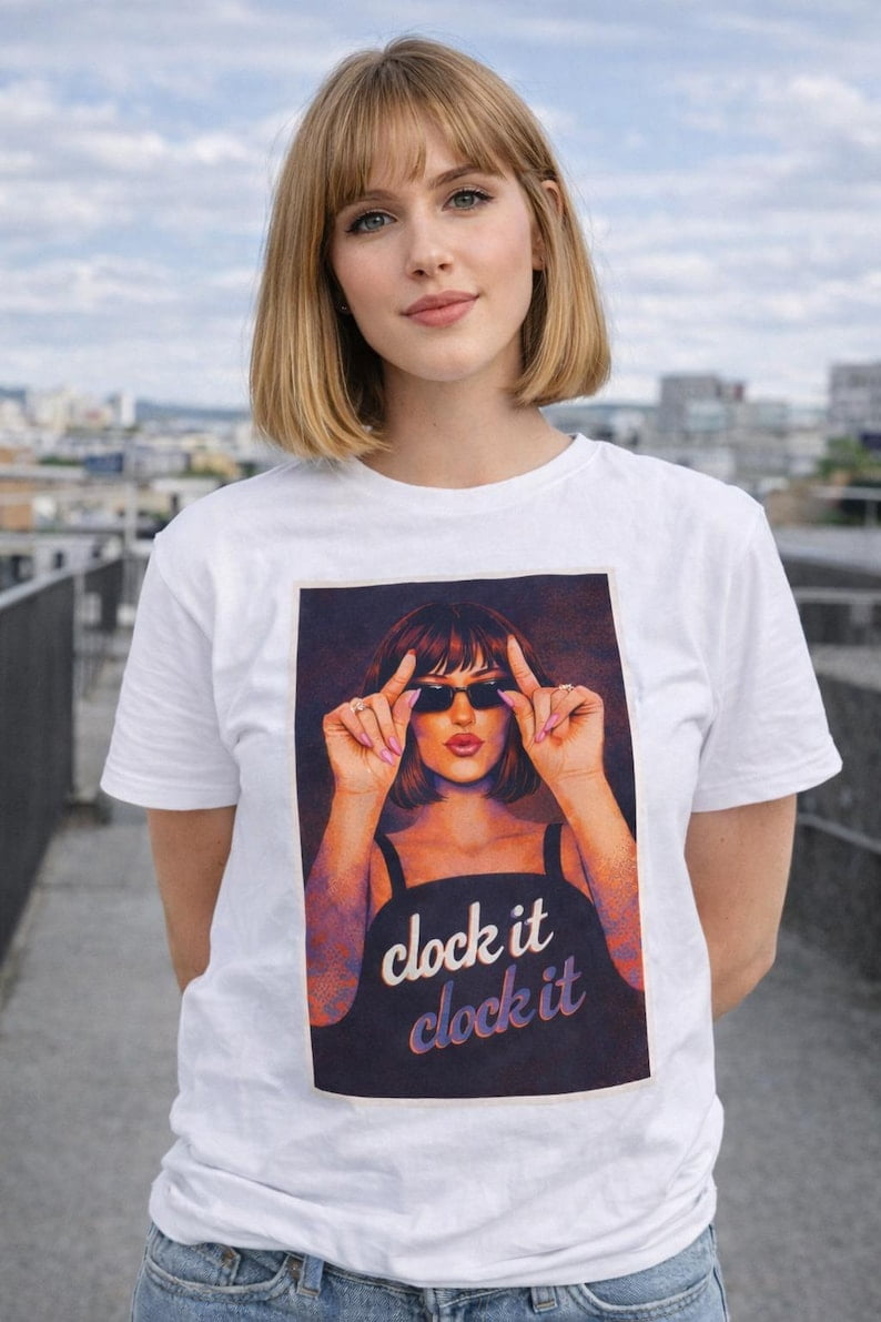 Clock It Retro Pop Art Woman Shirt, Vintage Style Confident Woman Tee ...