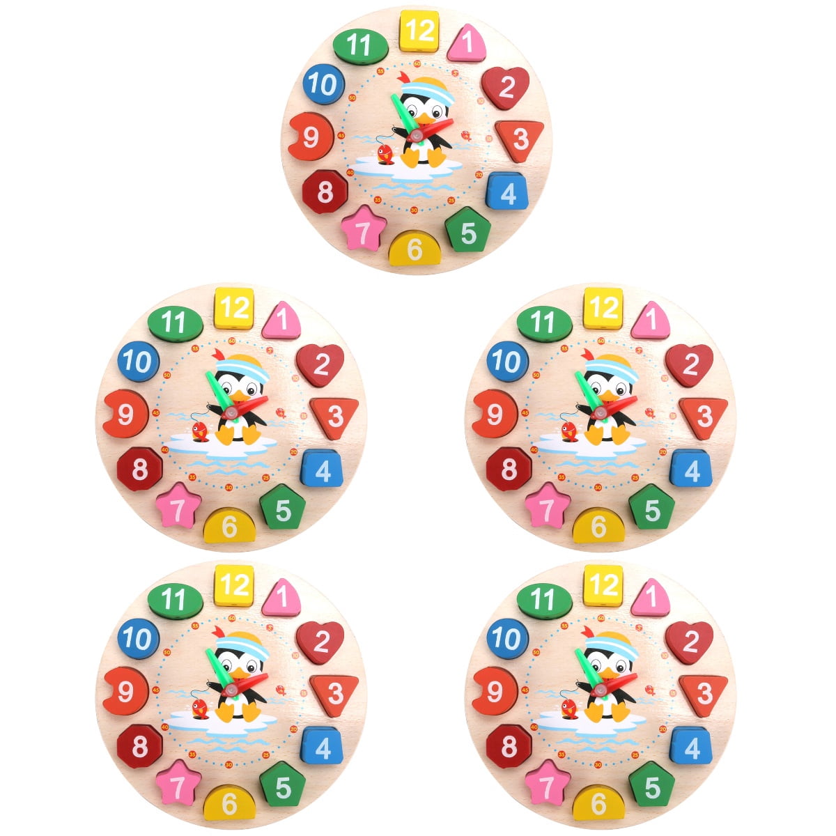 Clock Teaching Toy Clocks for Kids Telling Time Wooden Childrens ...