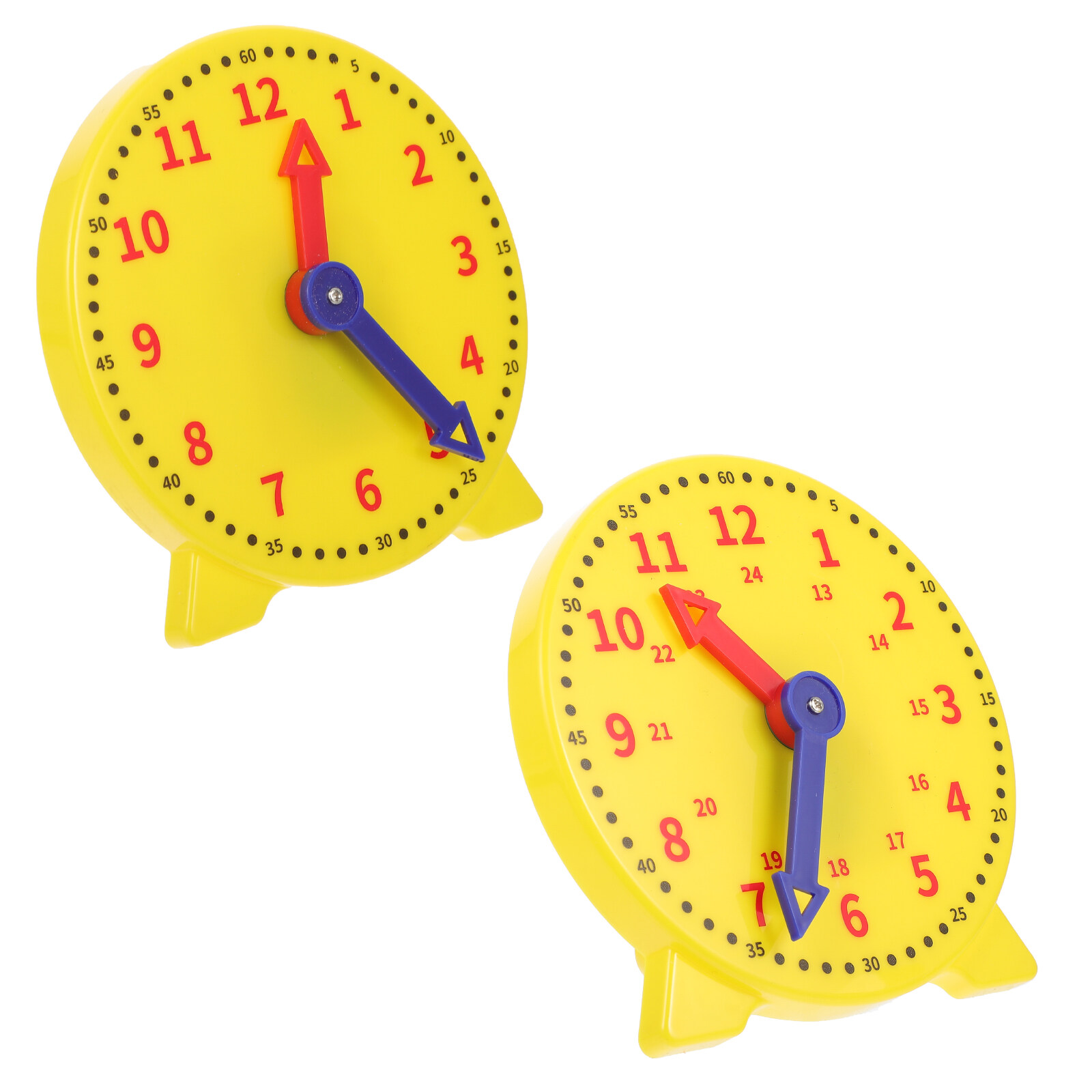 Clock Telling Time Teaching Kids Learning Toddler Pupils Child 2 Pcs ...