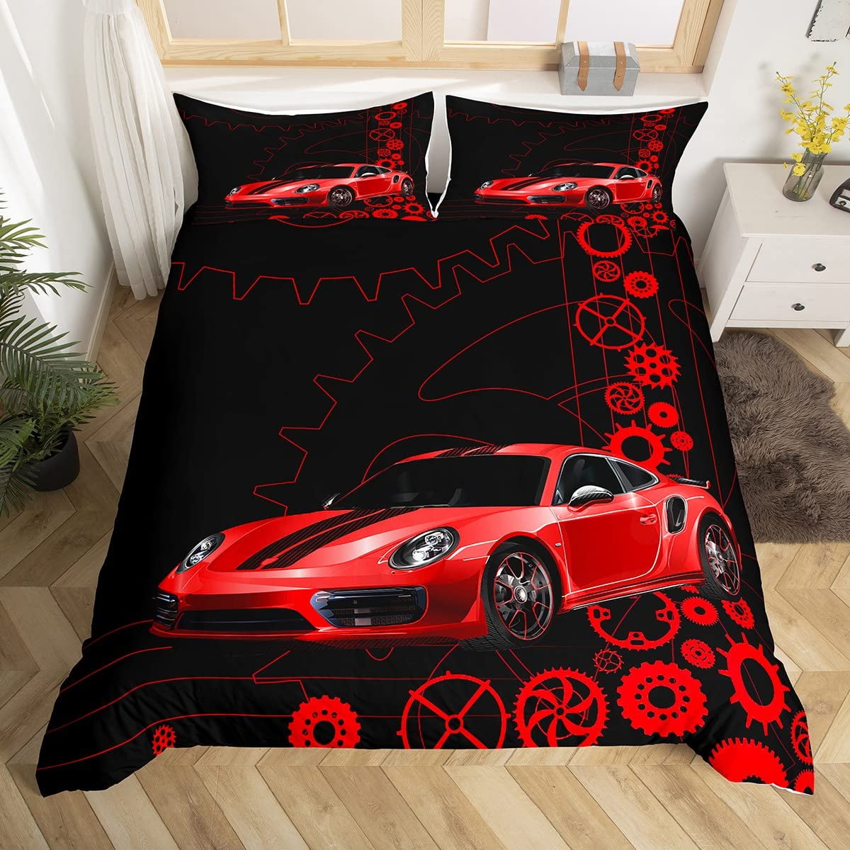 Clock Theme Gears Duvet Cover Twin King Steampunk Jewelry Gold Watch ...