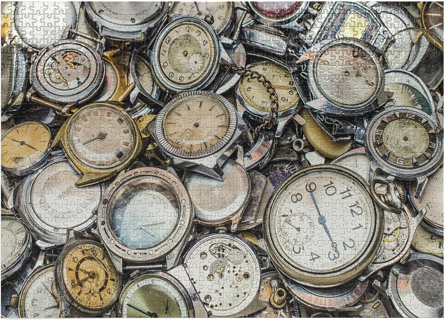 Clock Theme a Pile of Several Different Vintage Style Clocks Pattern ...