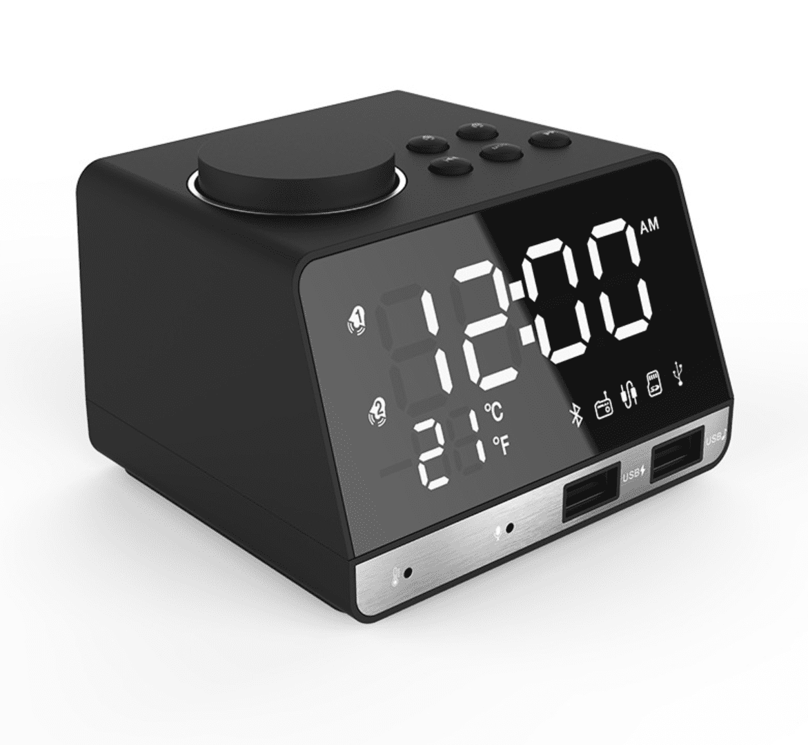 Clock with USB Charger,Digital Alarm Clock Radio for Bedroom with FM ...