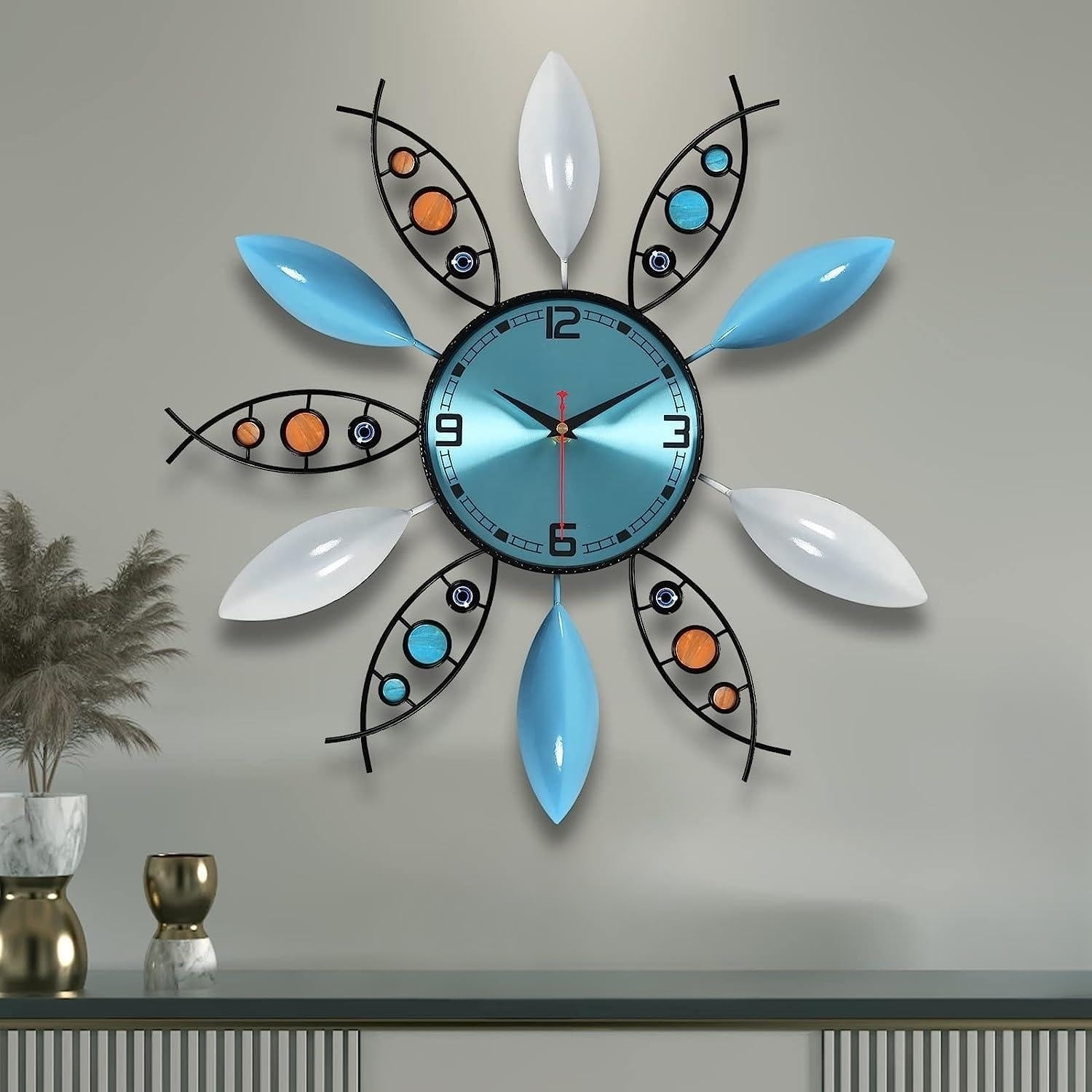 Clock Wall Clocks Nordic Style , 20" Handmade Seashells Simplistic ...