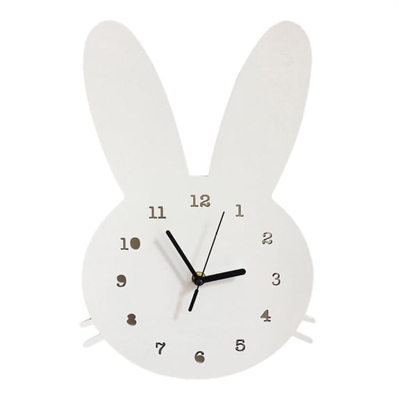 Clock Wall Decor Bunny Decorations 14X9 Inch White Animal Wall Art for ...