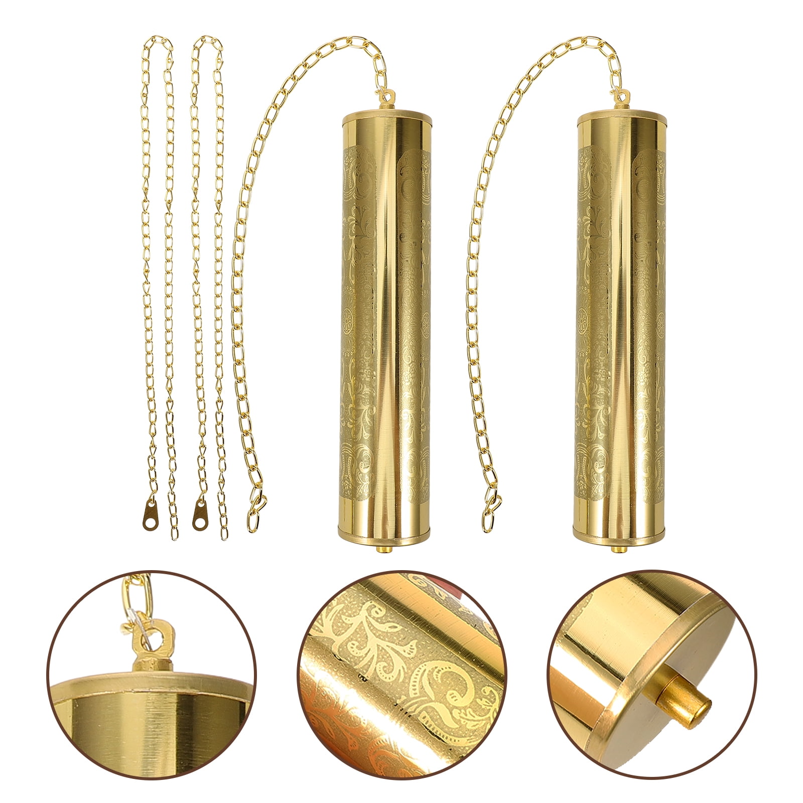 FRCOLOR Elegant Golden Iron Clock Weight Replacement with Chain for ...